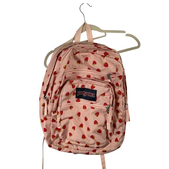 Jansport | Bags | Jansport Strawberry Shower Big Student Backpack Pink ...